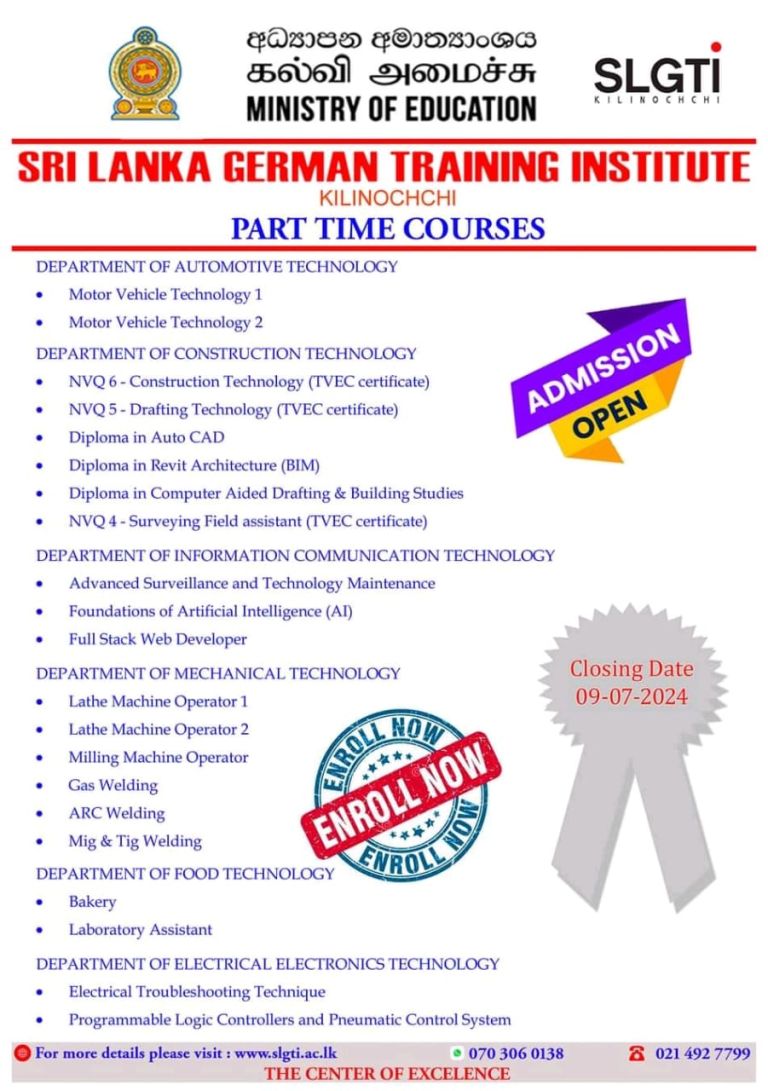 Part-time Courses – SLGTI